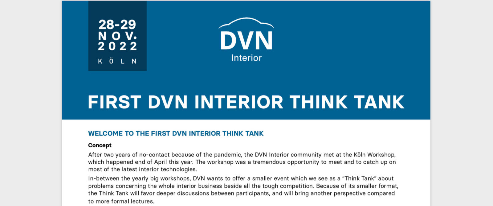 DVN Interior Think Tank Coming Soon - DVN